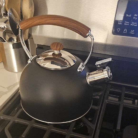 Kitchen | Phantom Chef Black Stainless Steel Kettle With Wooden Handle ...
